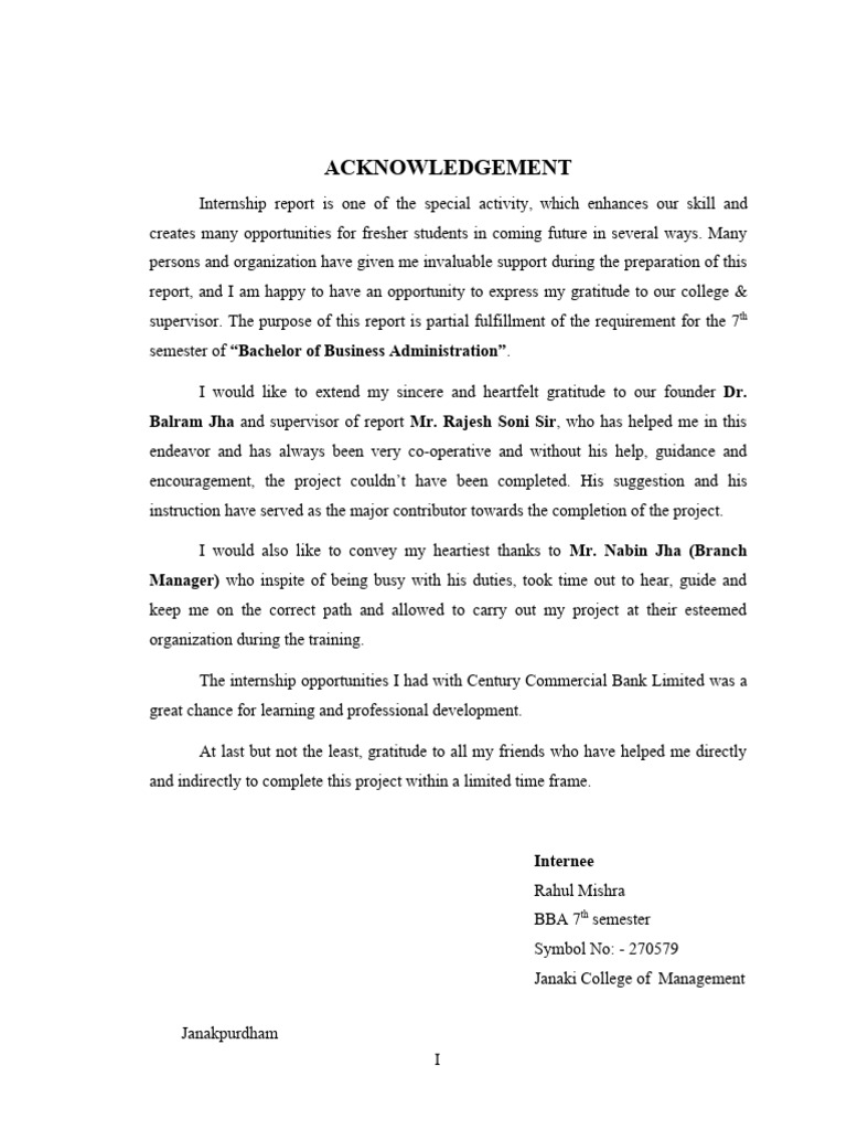 Acknowledgement | PDF | Automated Teller Machine | Banks