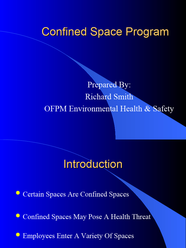 Confined Space Program | PDF | Occupational Safety And Health | Safety