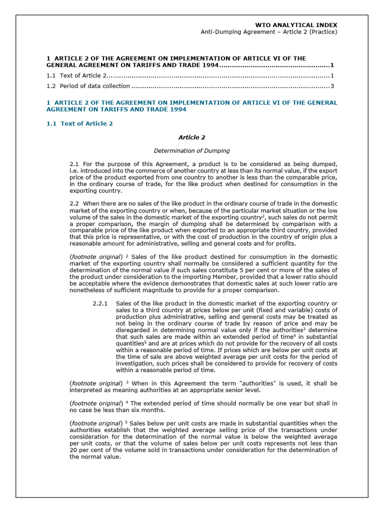 Anti Dumping Art2 Oth | PDF | Dumping (Pricing Policy) | Trade