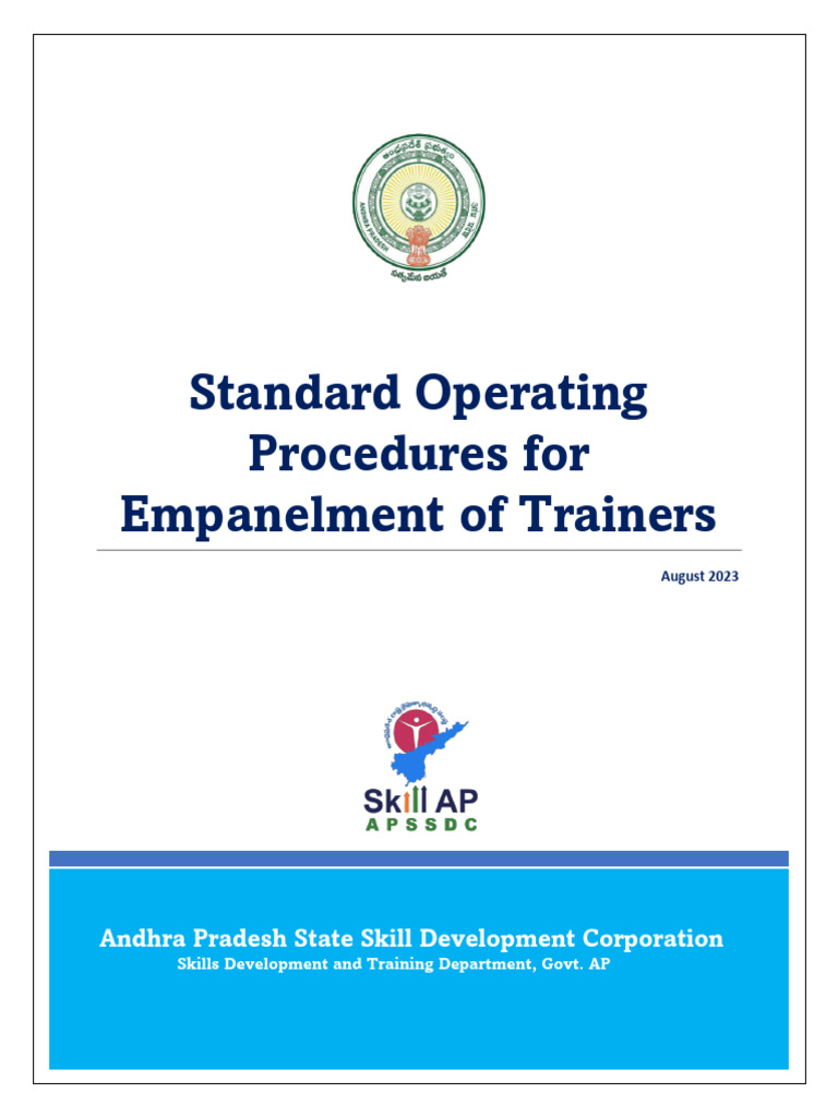 Draft SOP For Empanelment of Trainers | PDF | Learning | Employment