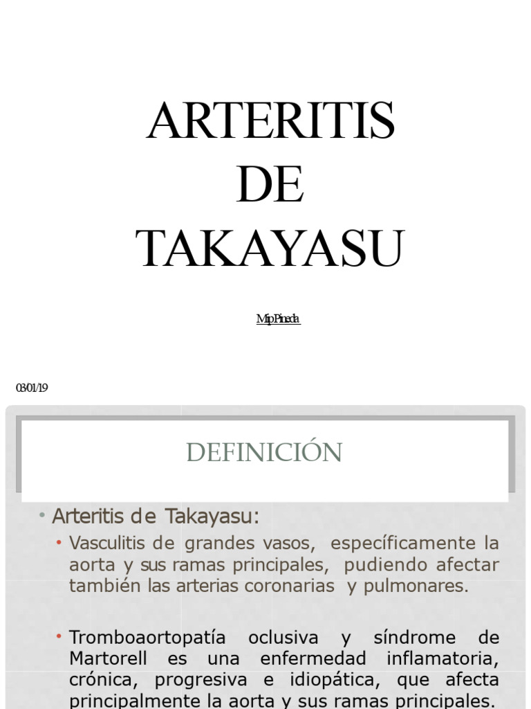 Arteritis de Takayasu: Definición y Tratamiento | PDF | Enfermedades y ...