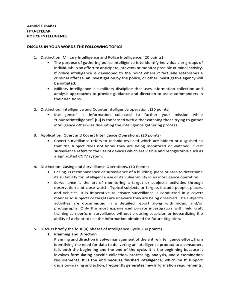 Police Intel | PDF | Military Intelligence | Surveillance