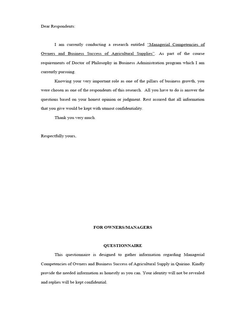 MANAGERIAL Questionnaire | PDF | Disciplines | Decision Making