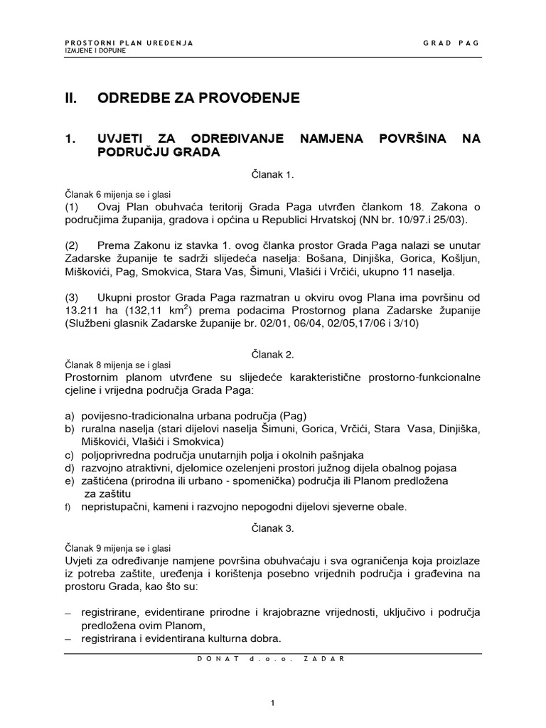Prostorni Plan Uređenja - PAG | PDF