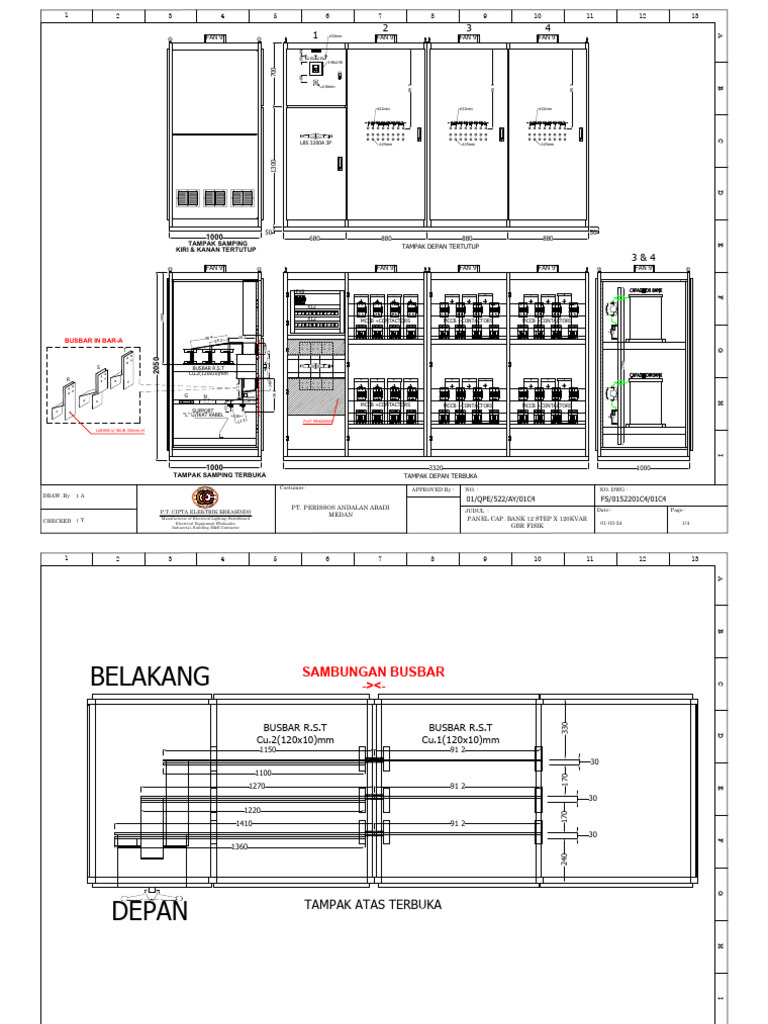 Drawing Capasitor Bank 12 X 120 Kvar - PT Abs | PDF