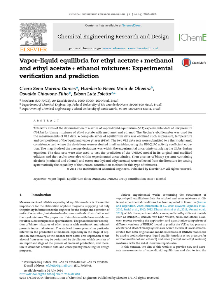 Vapor Liquid Equilibria | PDF | Ethanol | Phases Of Matter