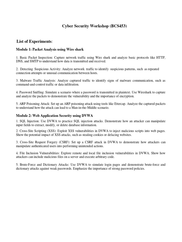 Lab Manual Cyber Security Workshop (BCS453) | PDF | Http Cookie | Malware