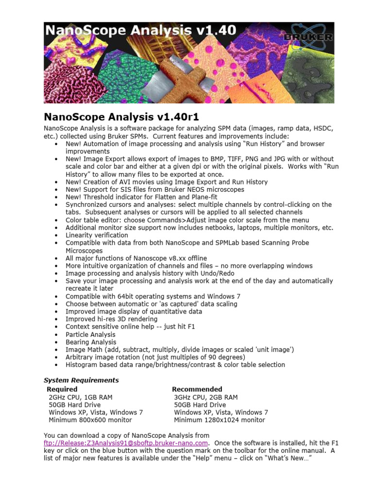NanoScope Analysis v1.40r1 Overview | PDF | Windows 7 | Windows Vista