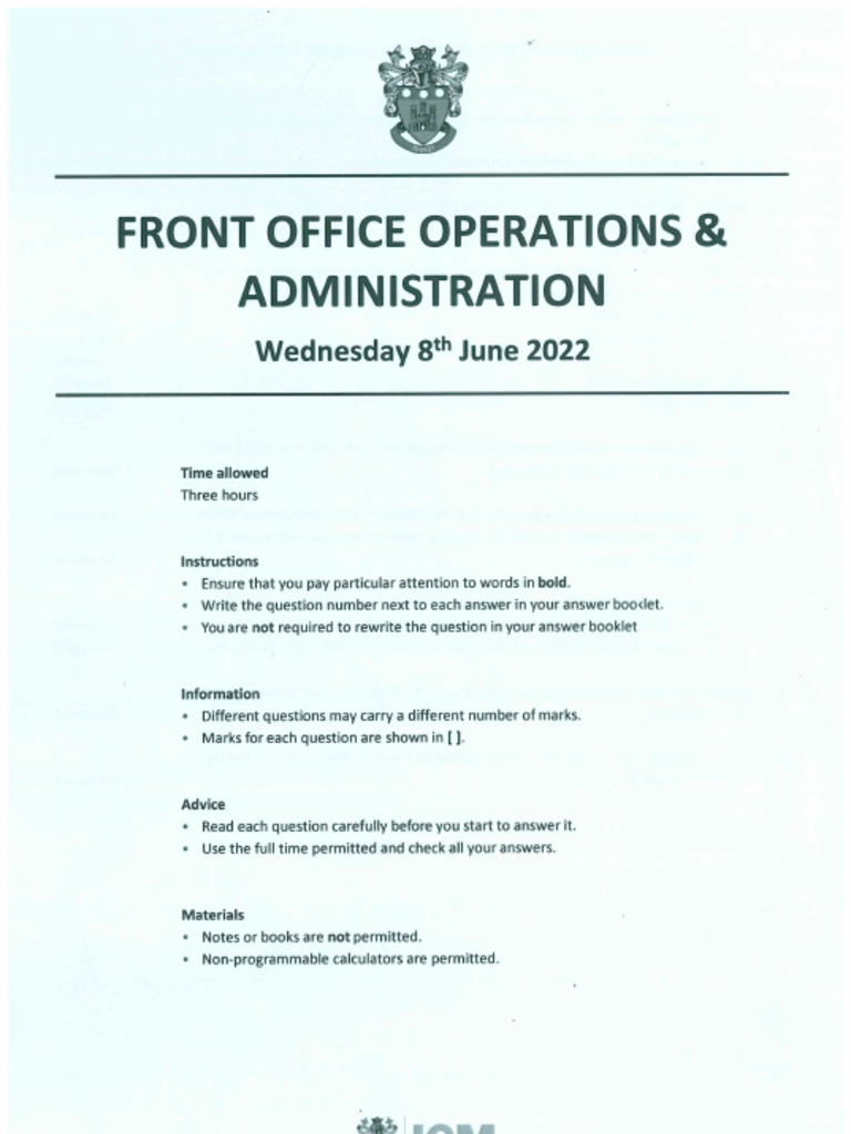 Front Office Operations | PDF