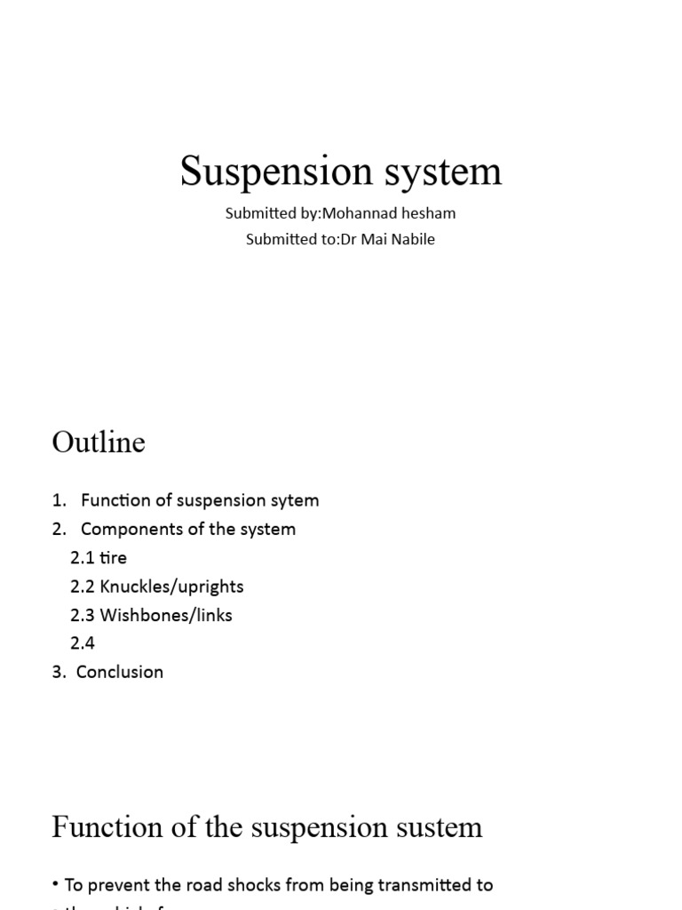 Suspension system | PDF | Axle | Automotive Technologies