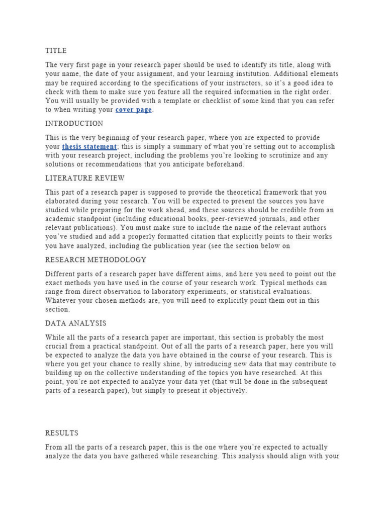 Parts of A Research | PDF | Academic Publishing | Citation
