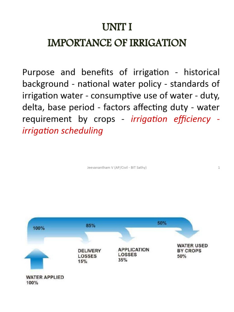 1.2 Consumptive Use - Irrigation Efficiencies | PDF | Irrigation | Water