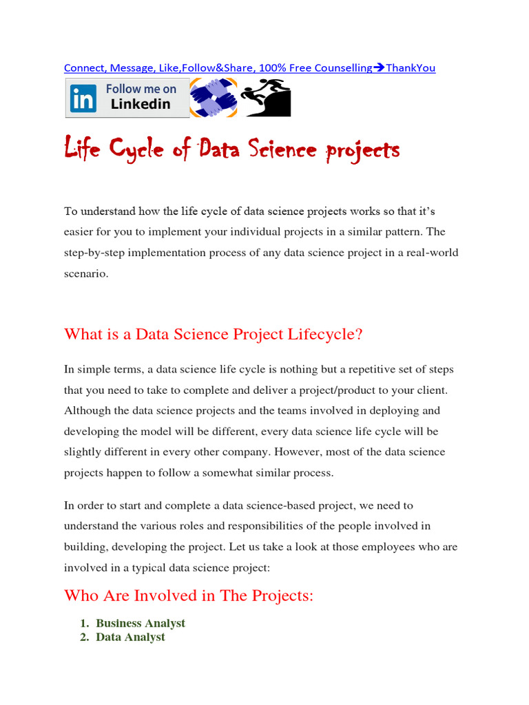Data Science Project Lifecycle Explained | PDF | Data Science | Product ...