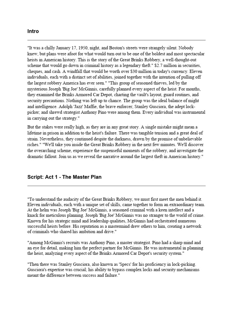 Script | PDF | Robbery | Federal Bureau Of Investigation