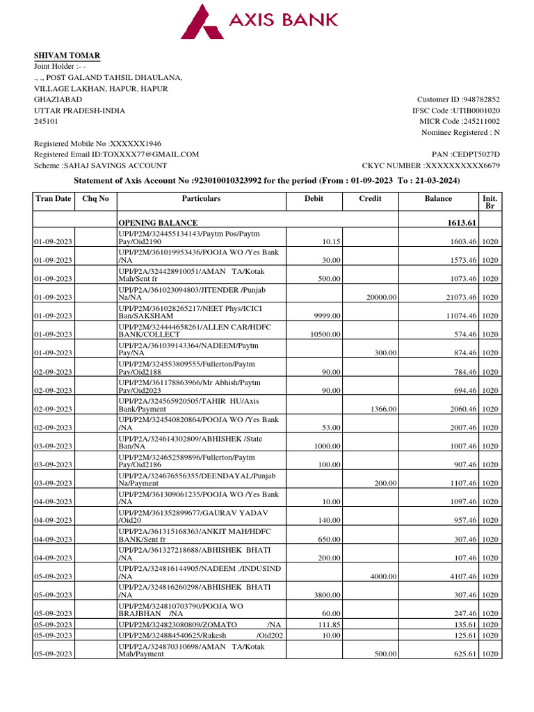 Account Stmt | Download Free PDF | Banking Technology | Economy Of India