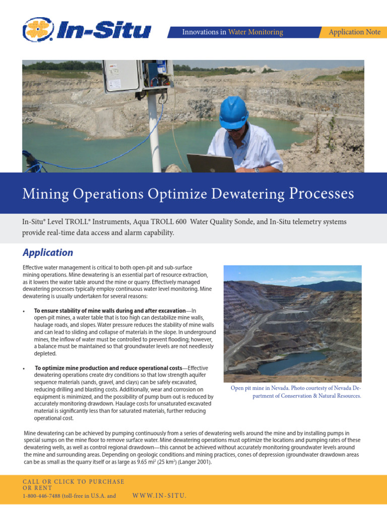 Mine Dewatering Mining Operations Optimize Dewatering Processes | PDF ...