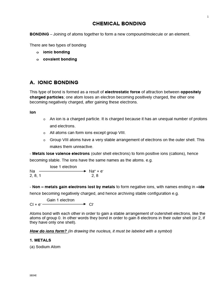 Understanding Ionic and Covalent Bonding | PDF | Ion | Chemical Bond
