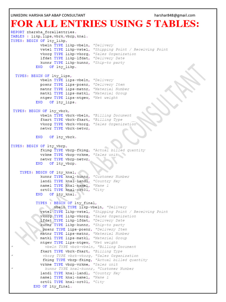 For All Entries in | PDF | Computer Programming | Computing