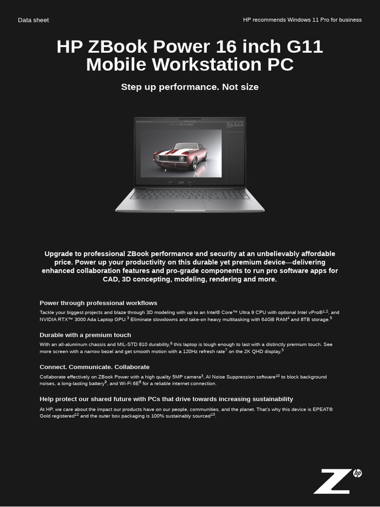 HP ZBook Power G11 | PDF | Windows 10 | Microsoft Windows