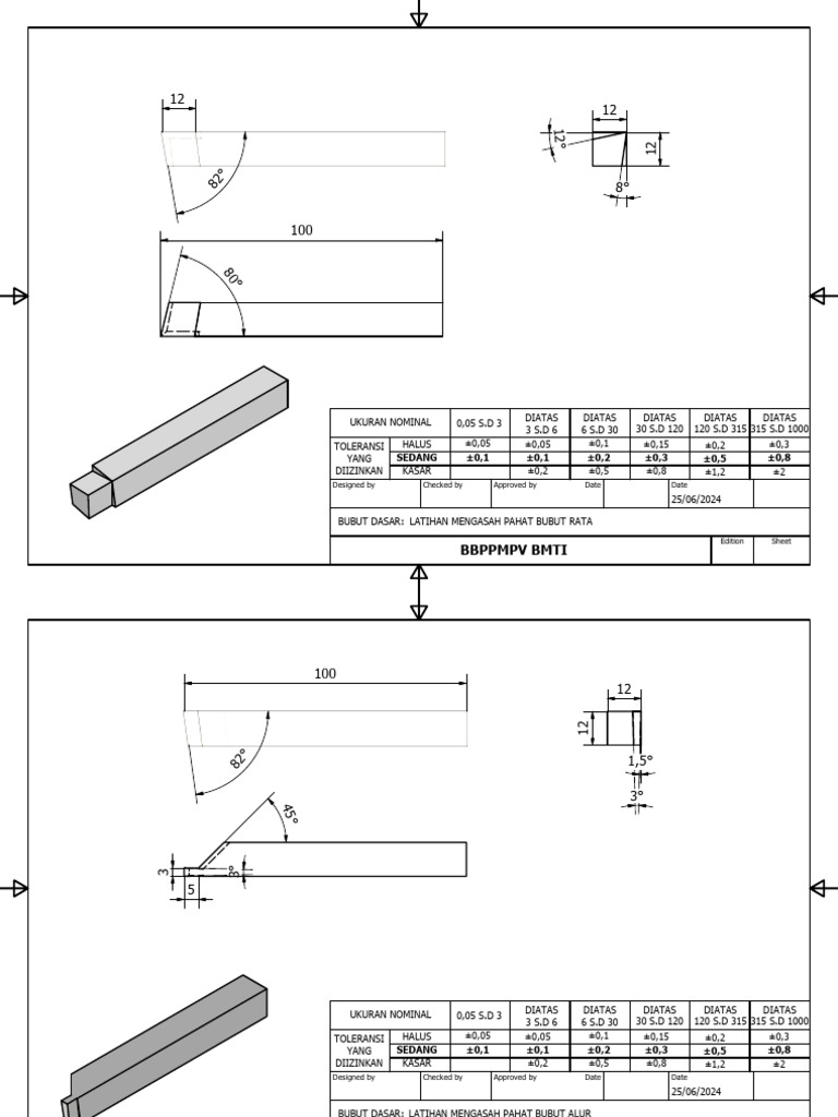 Latihan Bubut Dasar | PDF