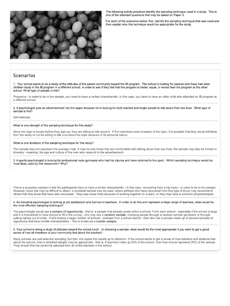 Identify the Sample Answer Key (1) | PDF