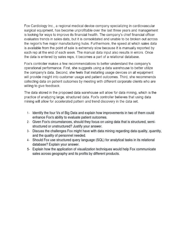 F.4. Data Analytics Part 2 Essay 1 | PDF | Data | Sql