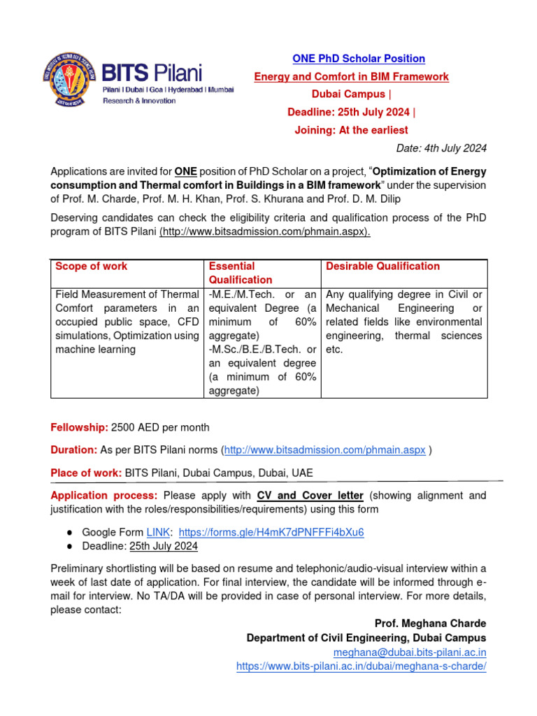 PhD_Advert | PDF | Doctor Of Philosophy | Engineering