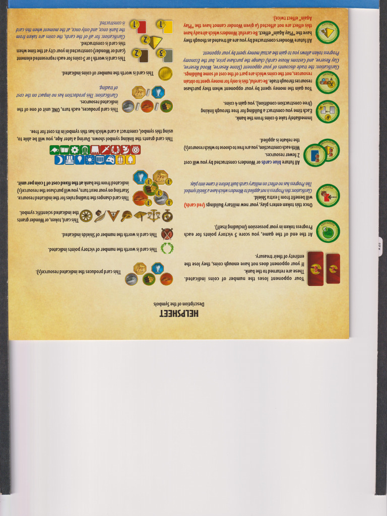 7 Wonders Duel Help Sheet0001 | PDF