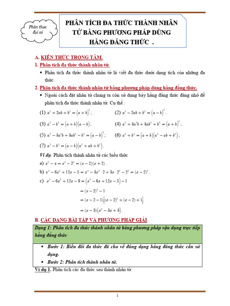 VAN DUNG HANG DANG THUC 1 | PDF