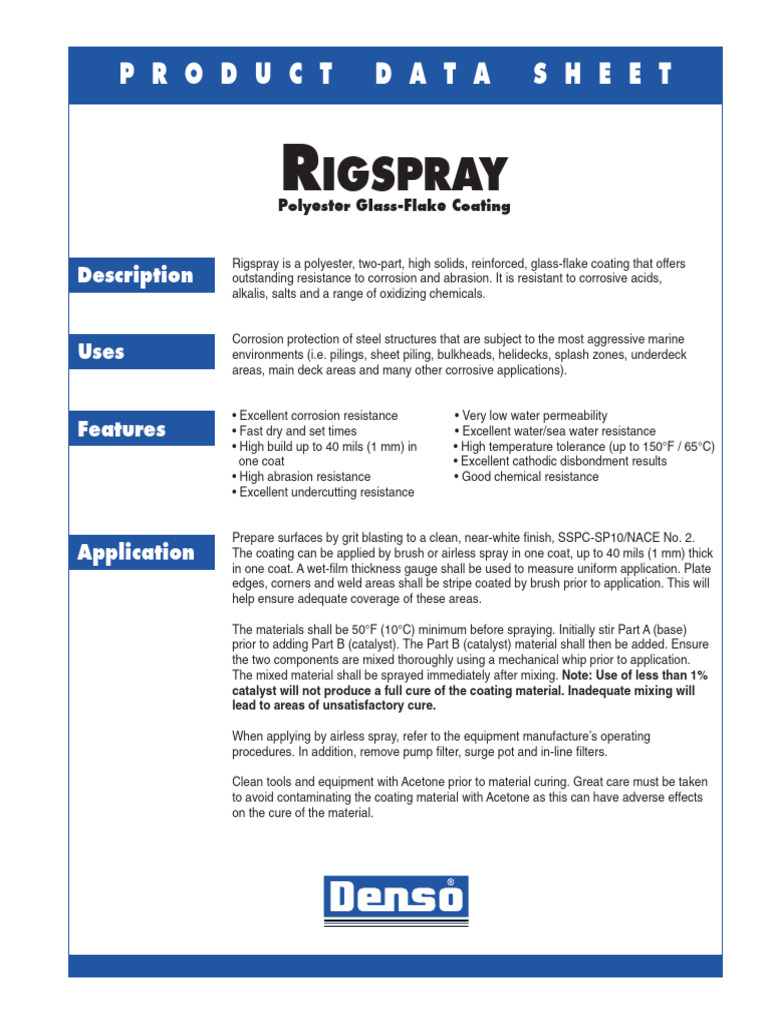 Denso SeaShield Rigspray | PDF | Corrosion | Physical Sciences