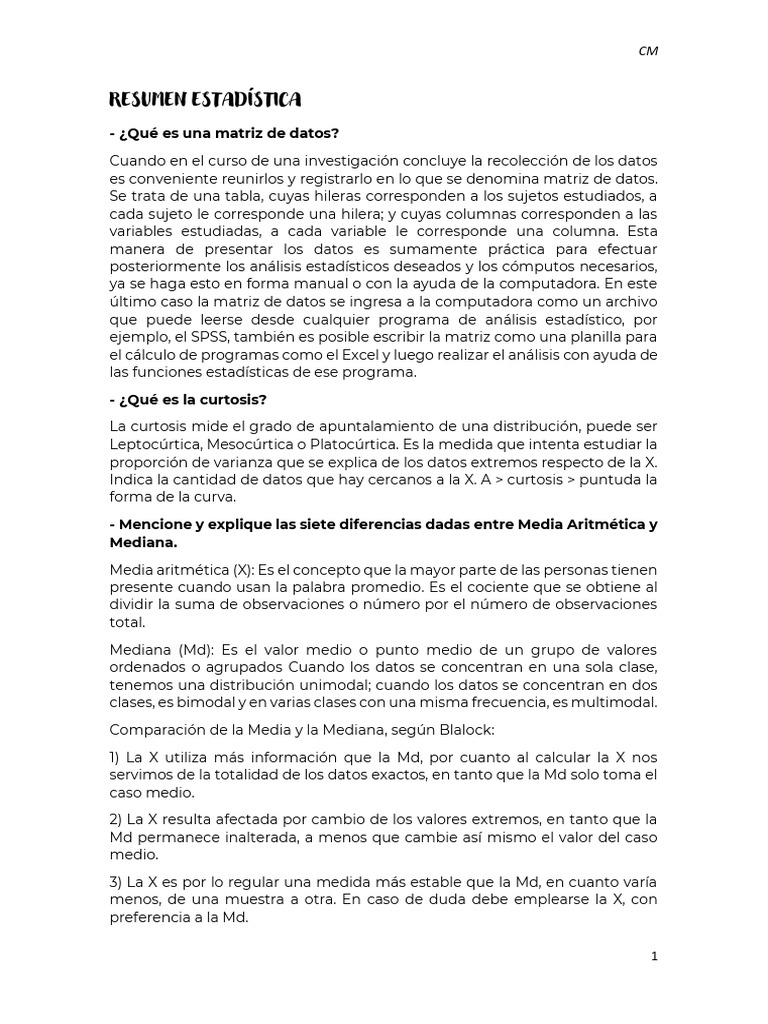 Preguntas Estadísticas Examen Final | PDF | Muestreo (Estadísticas) | Media