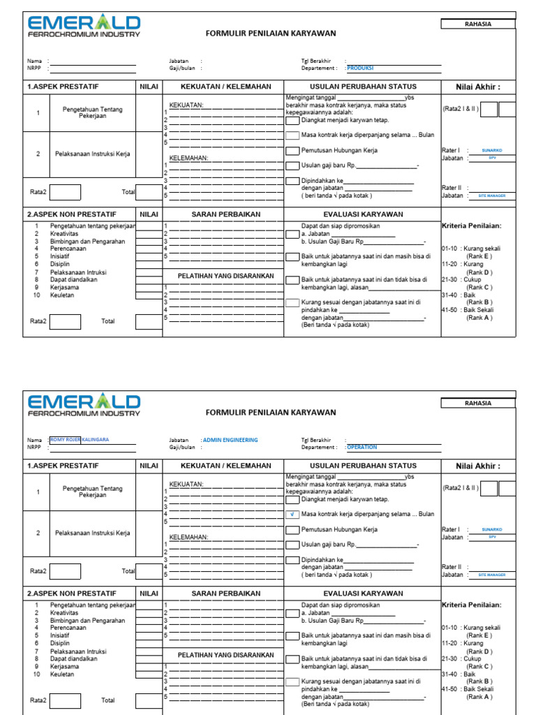 Form Assesment (KPI) | PDF
