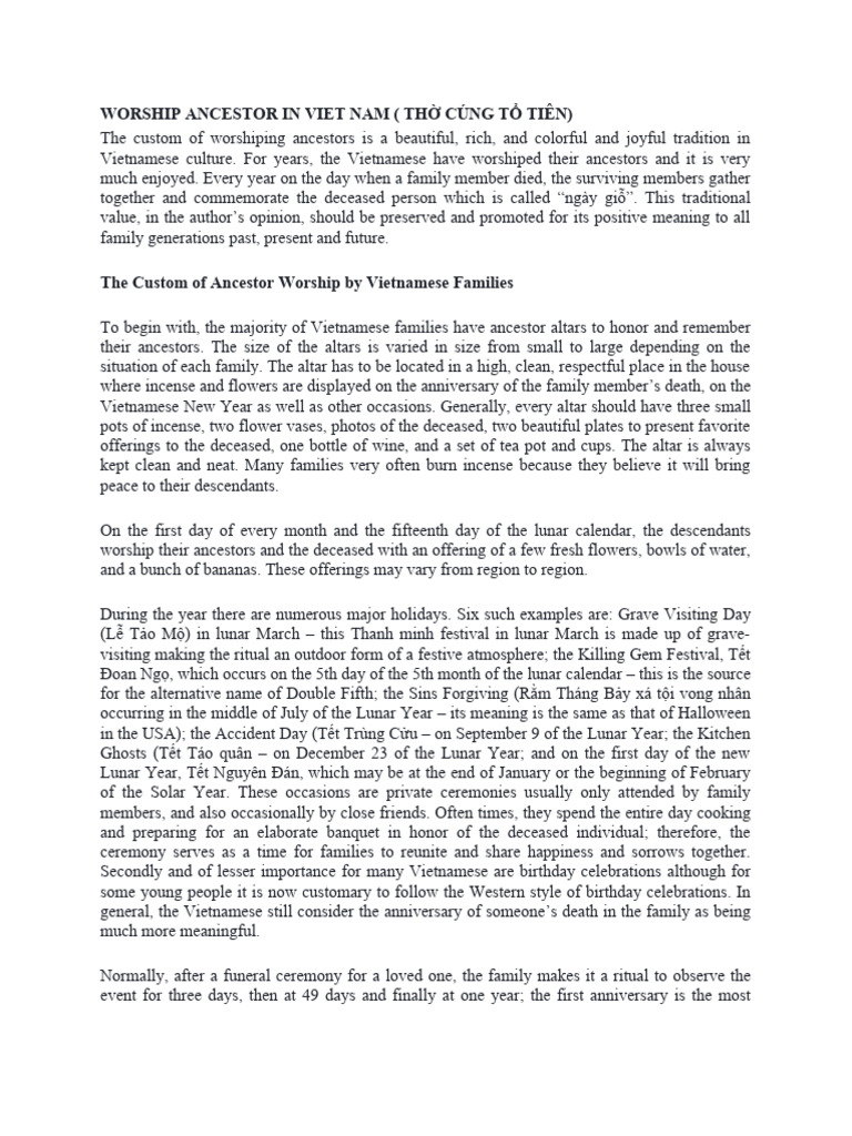 Worship Ancestor in VN | PDF | Veneration Of The Dead | Anthropology