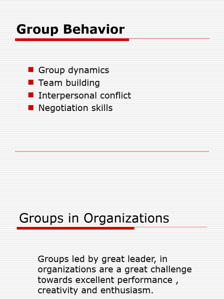 Group Behavior | PDF | Leadership | Goal