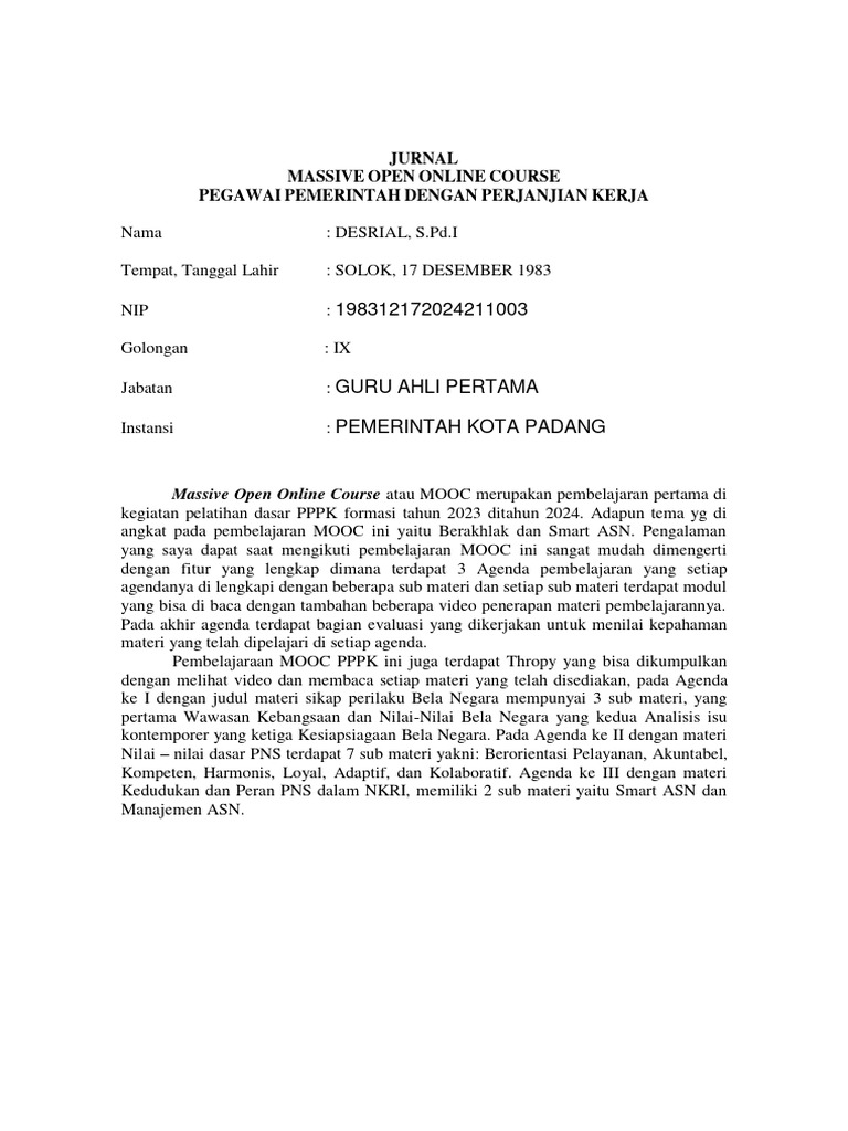 MOOC PPPK: Berakhlak dan Smart ASN | PDF | Politik | Ilmu Sosial