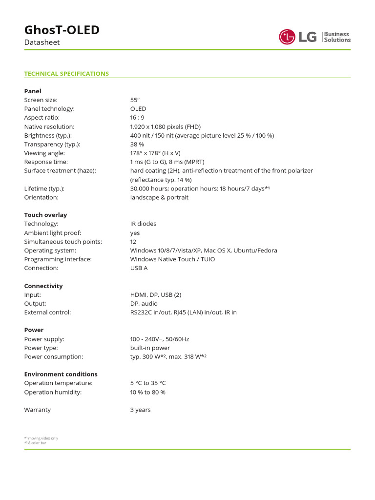 Datasheet T-Oled | PDF