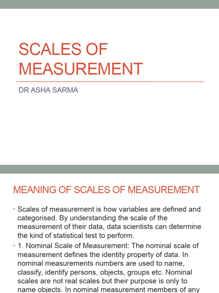Understanding Scales of Measurement | PDF | Level Of Measurement ...