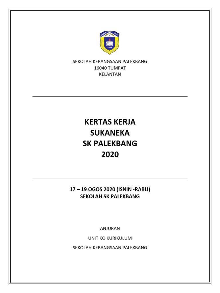 Kertas Kerja Sukaneka 2020 | PDF
