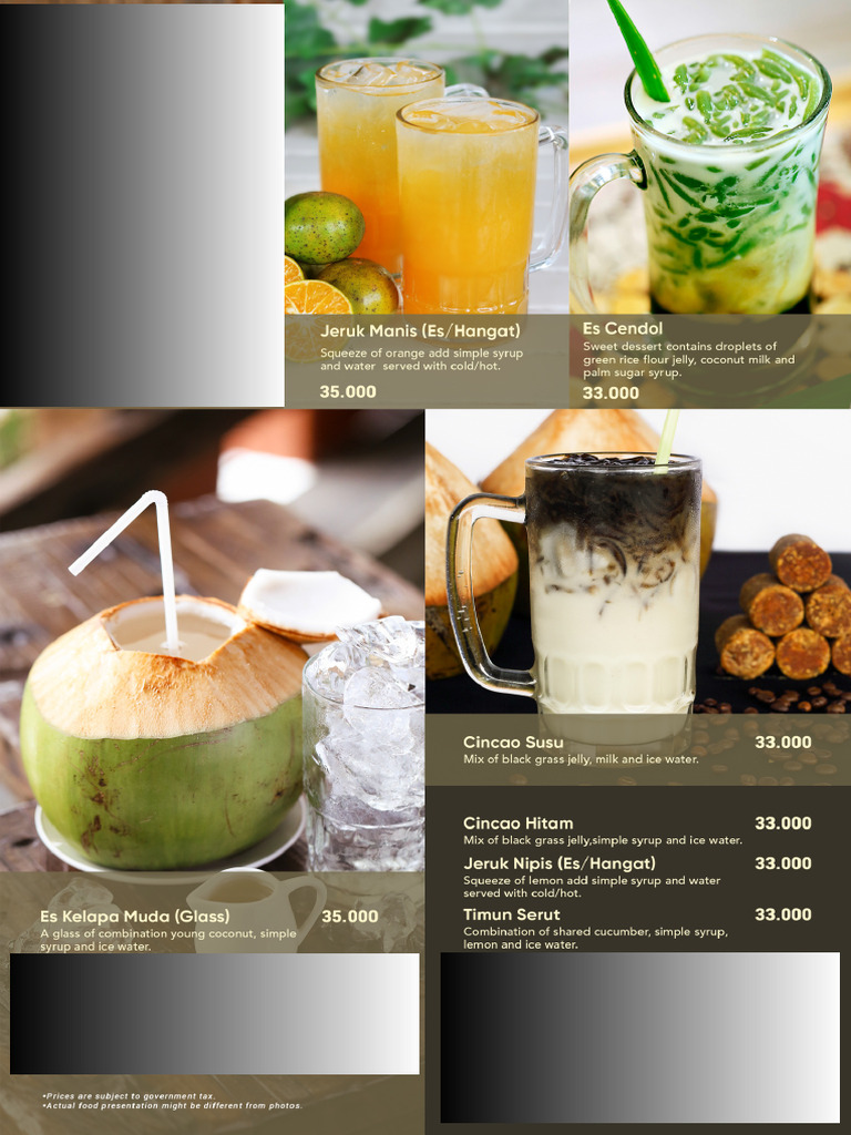 Menu Minuman Warung Tekko | PDF