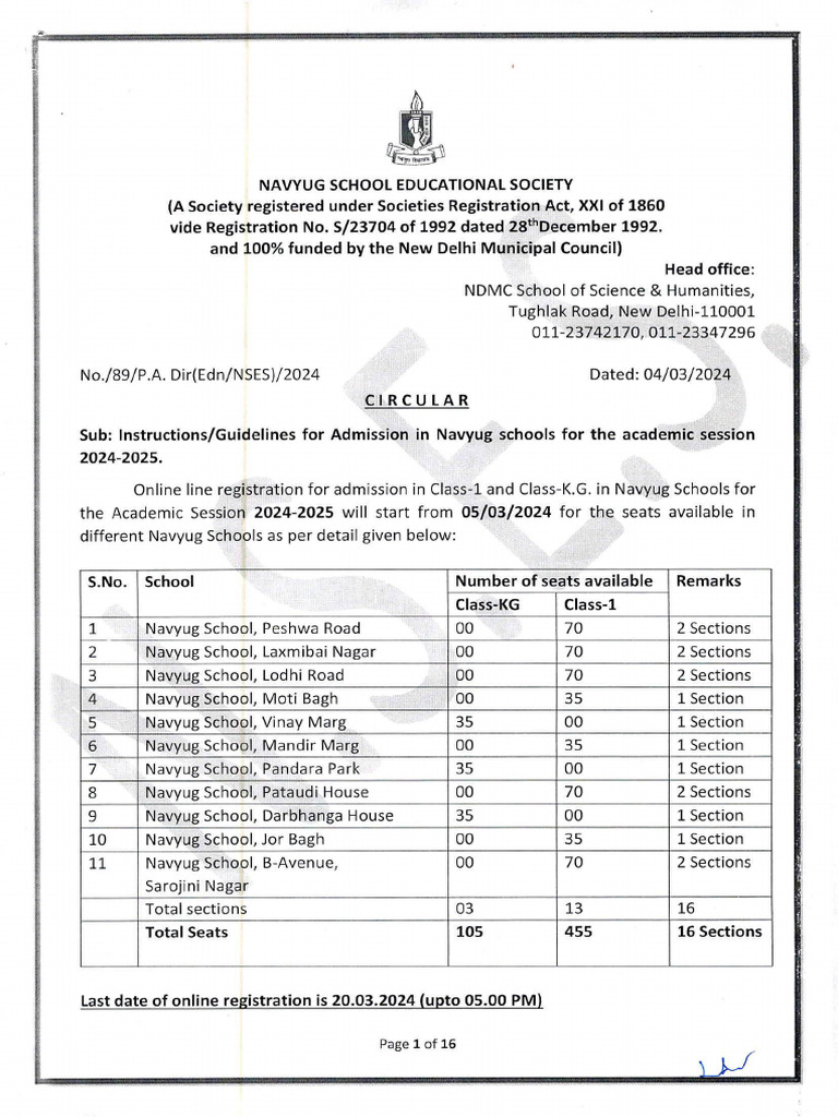 Admission Guidelines 2024 25 English | PDF