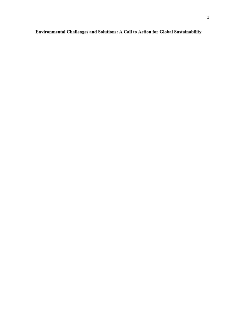 Environmental Solutions for Sustainability | PDF | Climate Change ...