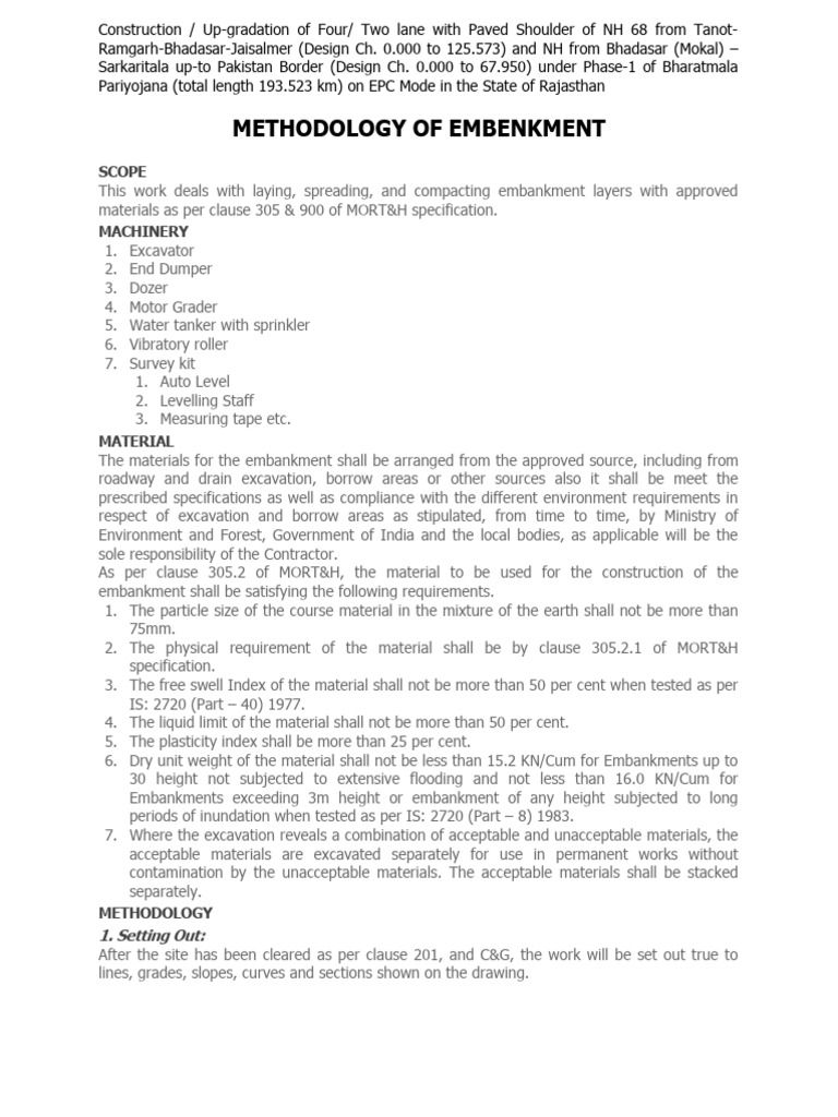 Methodology of Subgrade-Gsb Nh68 | PDF | Road Surface | Civil Engineering