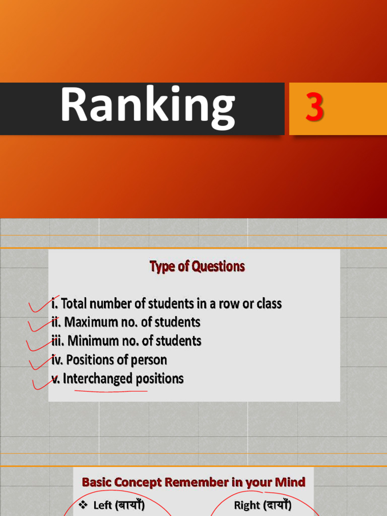 032 Reasoning Order & Ranking क्रम निर्धारण Order & Rankin | PDF