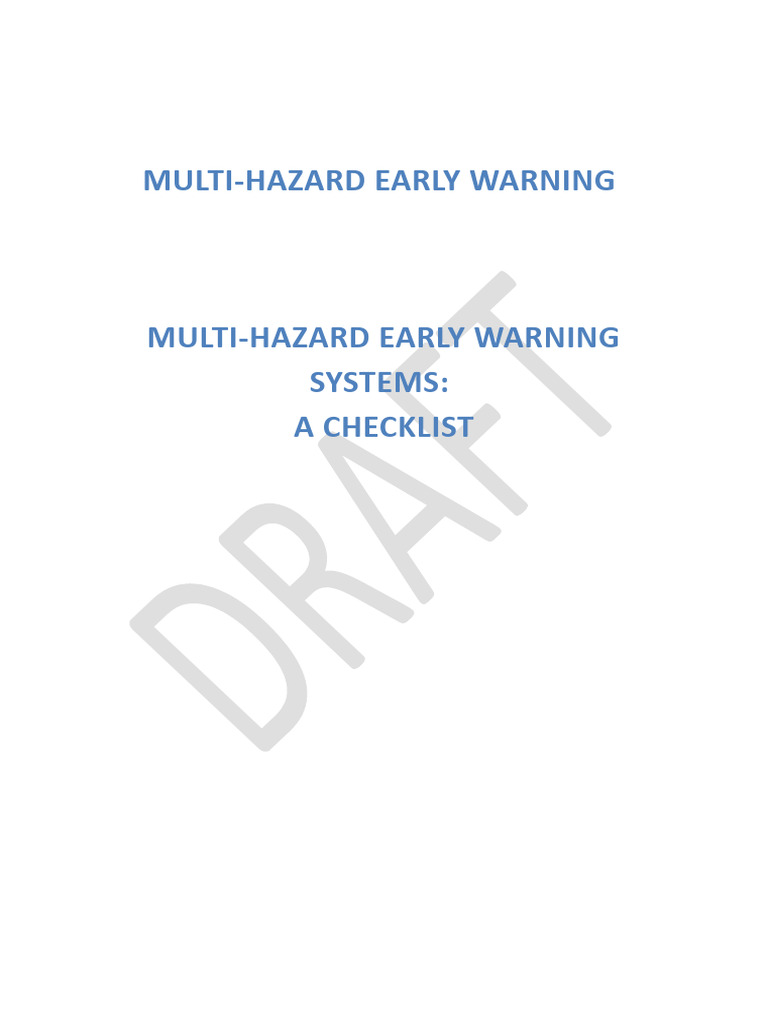 EW Checklist DRAFT - Polmed | PDF | Hazards | Disaster Risk Reduction