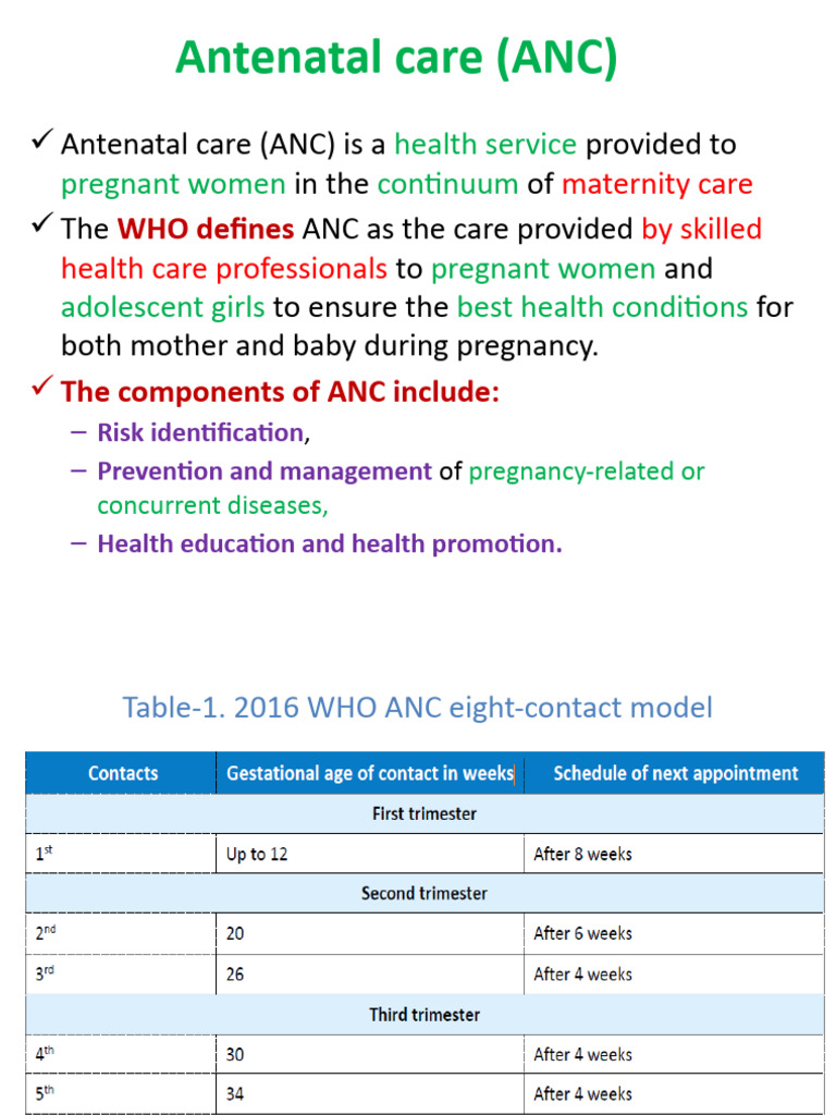 9 Anc | PDF | Pregnancy | Maternal Health
