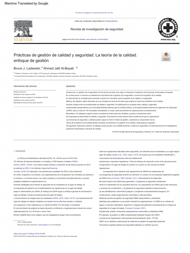 Quality and Safety Management Practices The Theory of Quality ...