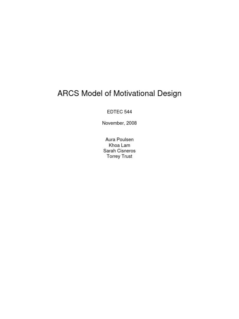 ARCS Model of Motivational Design | PDF | Motivation | Motivational