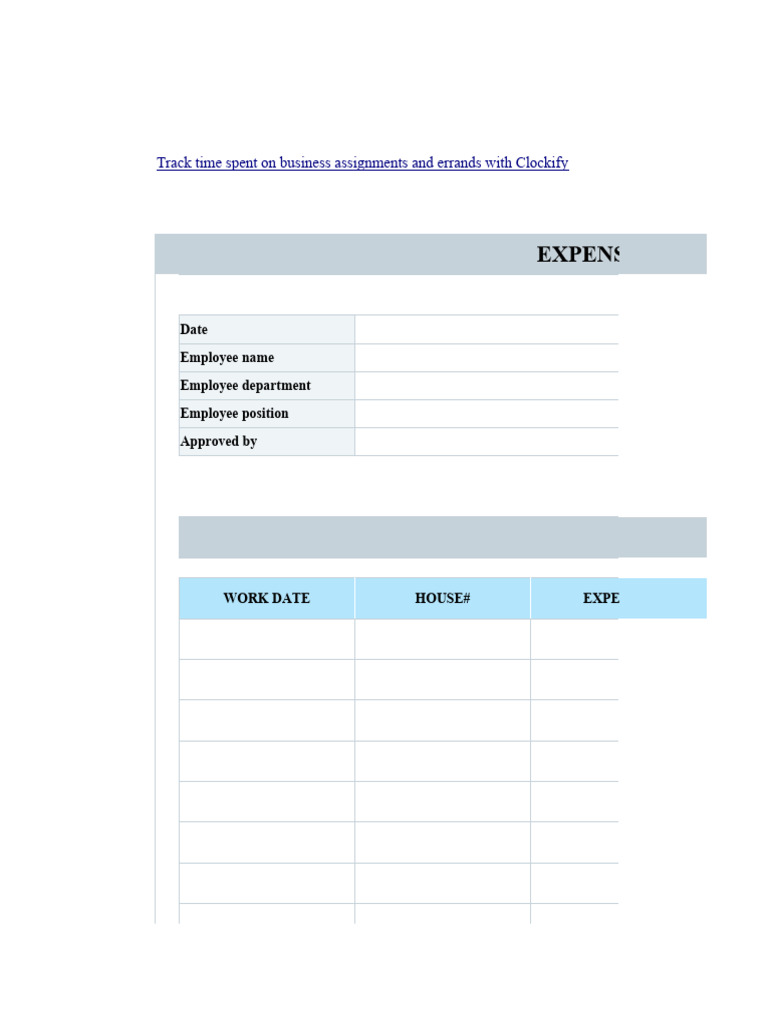 Construction Expense Report Template | PDF