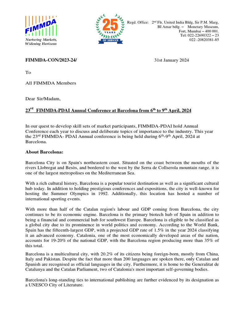 FimmdaConference Invite2024 | PDF | Catalonia | Barcelona