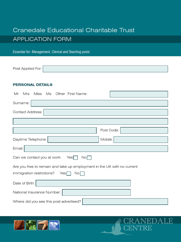 Cranedale Application Form | PDF | Criminal Record